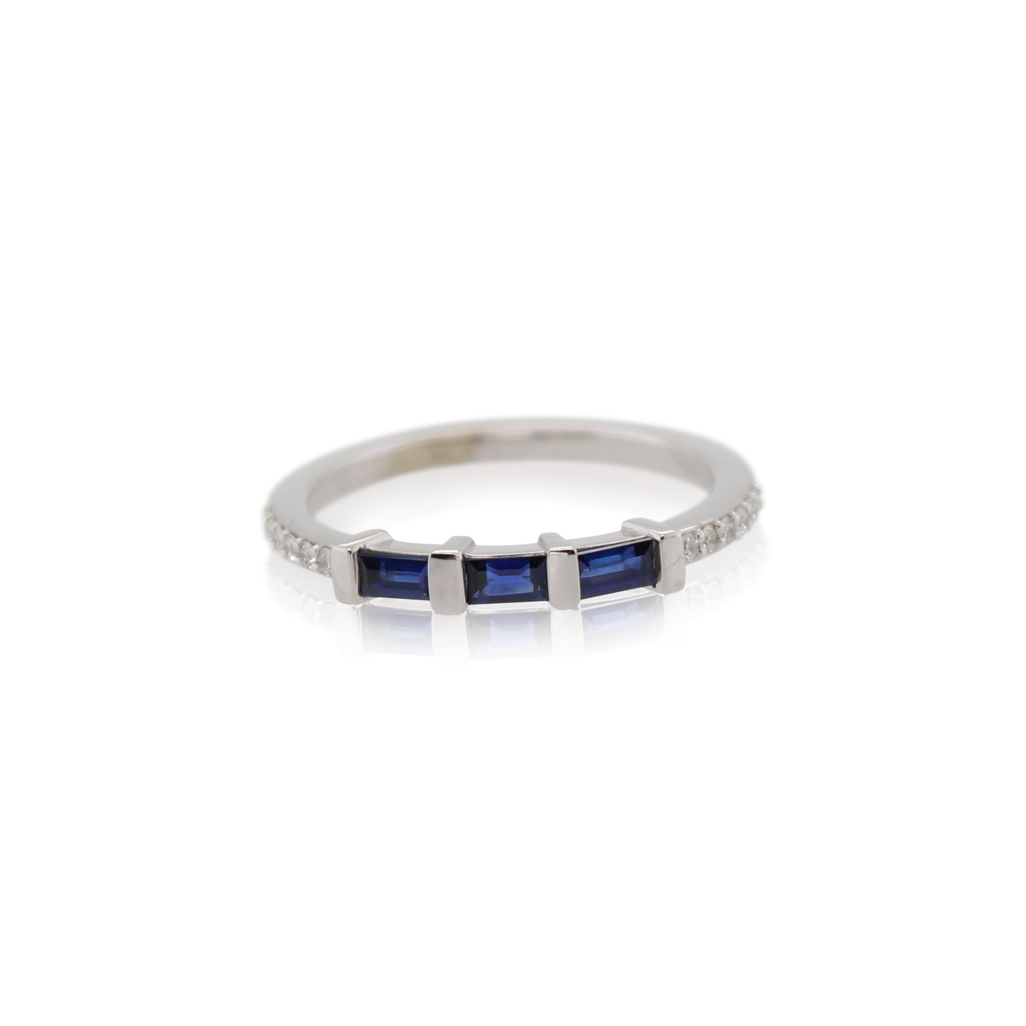 Sapphire and Diamond Bar Set Band | R.F. Moeller Jeweler