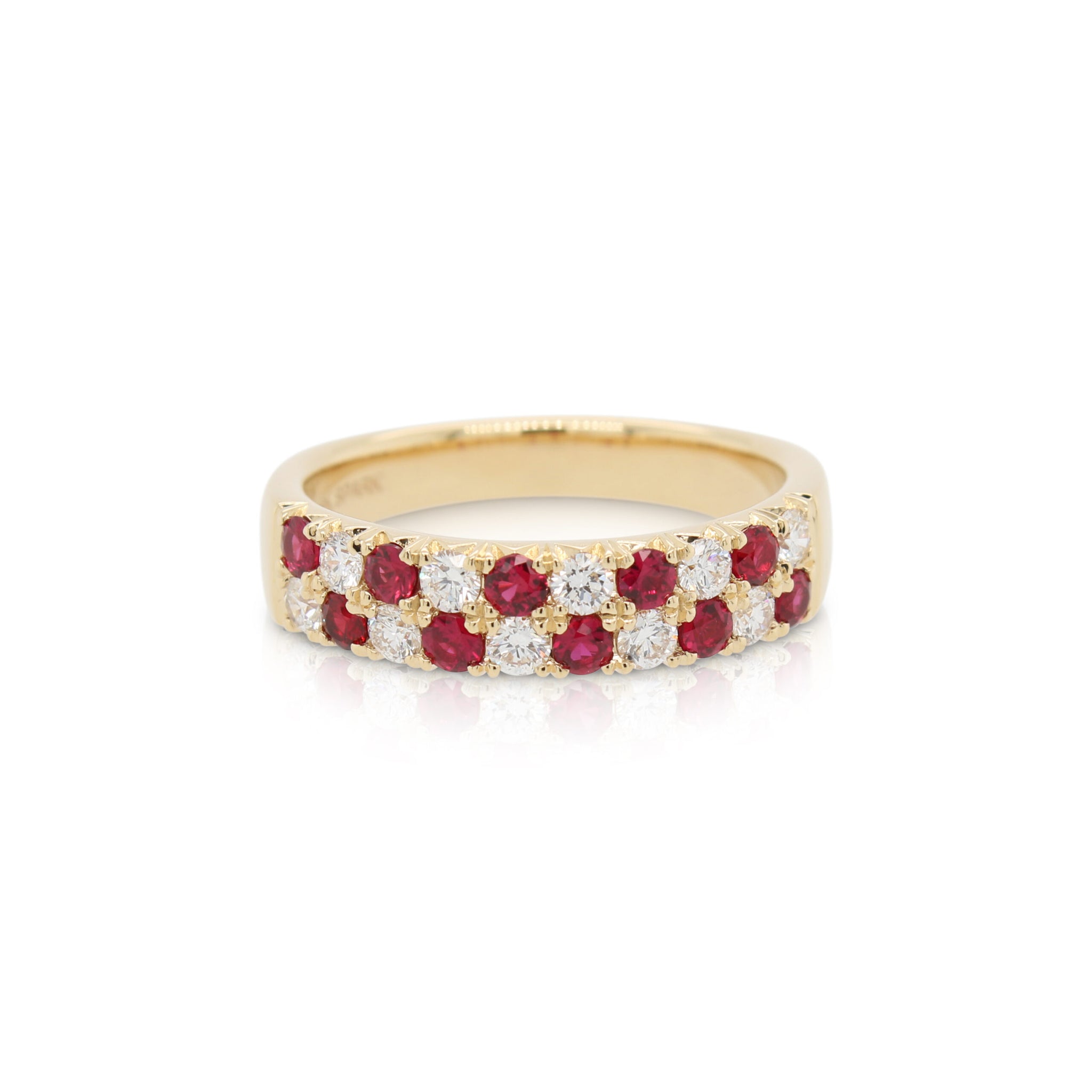 Ruby and Diamond Double Row Ring | R.F. Moeller Jeweler